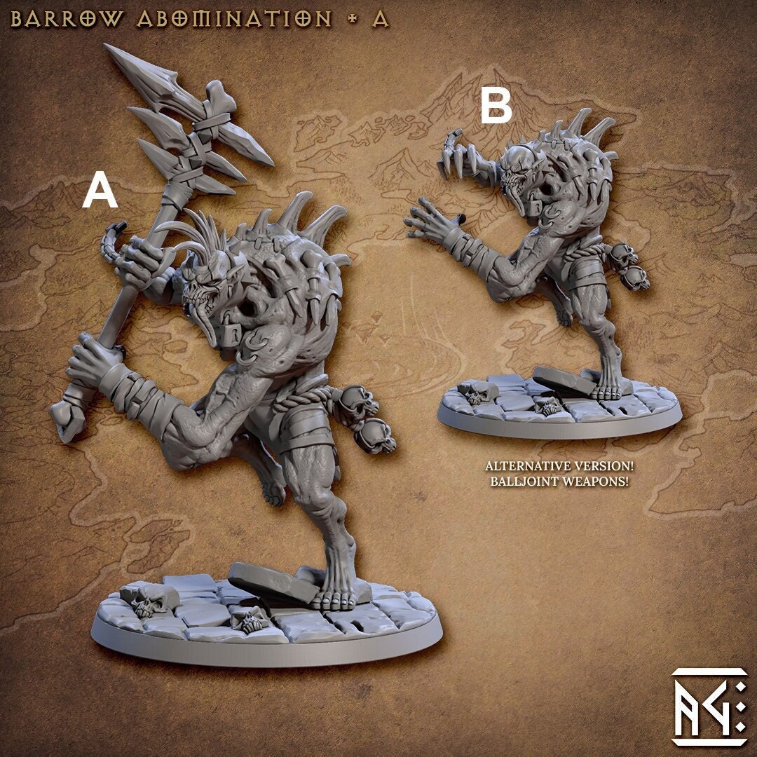 Barrow Abomination A | Fantasy Resin Miniature | Dnd Miniature | RPG | Tabletop Game | Artisan ...