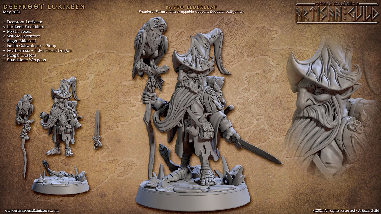 Baggo Elderleaf Halfling Wizard Fantasy Miniature Dungeons and Dragons ...