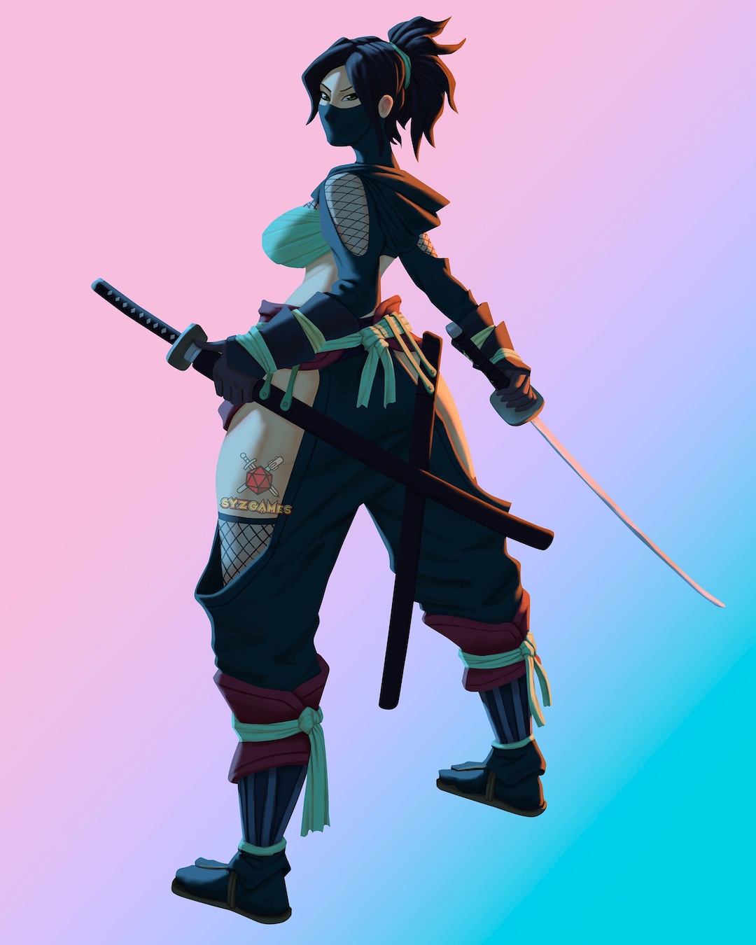 Female Ninja Pinup | 32mm or 75mm Fantasy Miniature | Dnd Miniature ...