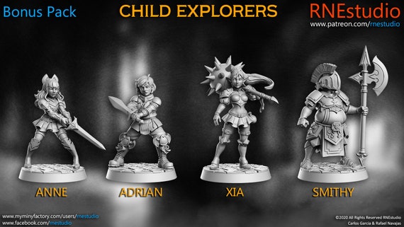 Child Explorers 32mm or 28mm Fantasy Miniature D&D or | Etsy