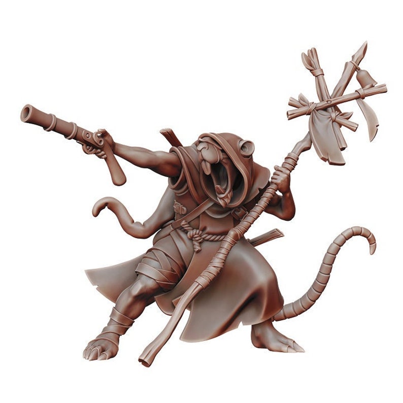 Ratfolk Sorcerer Fantasy Miniature Dungeons and Dragons - Etsy