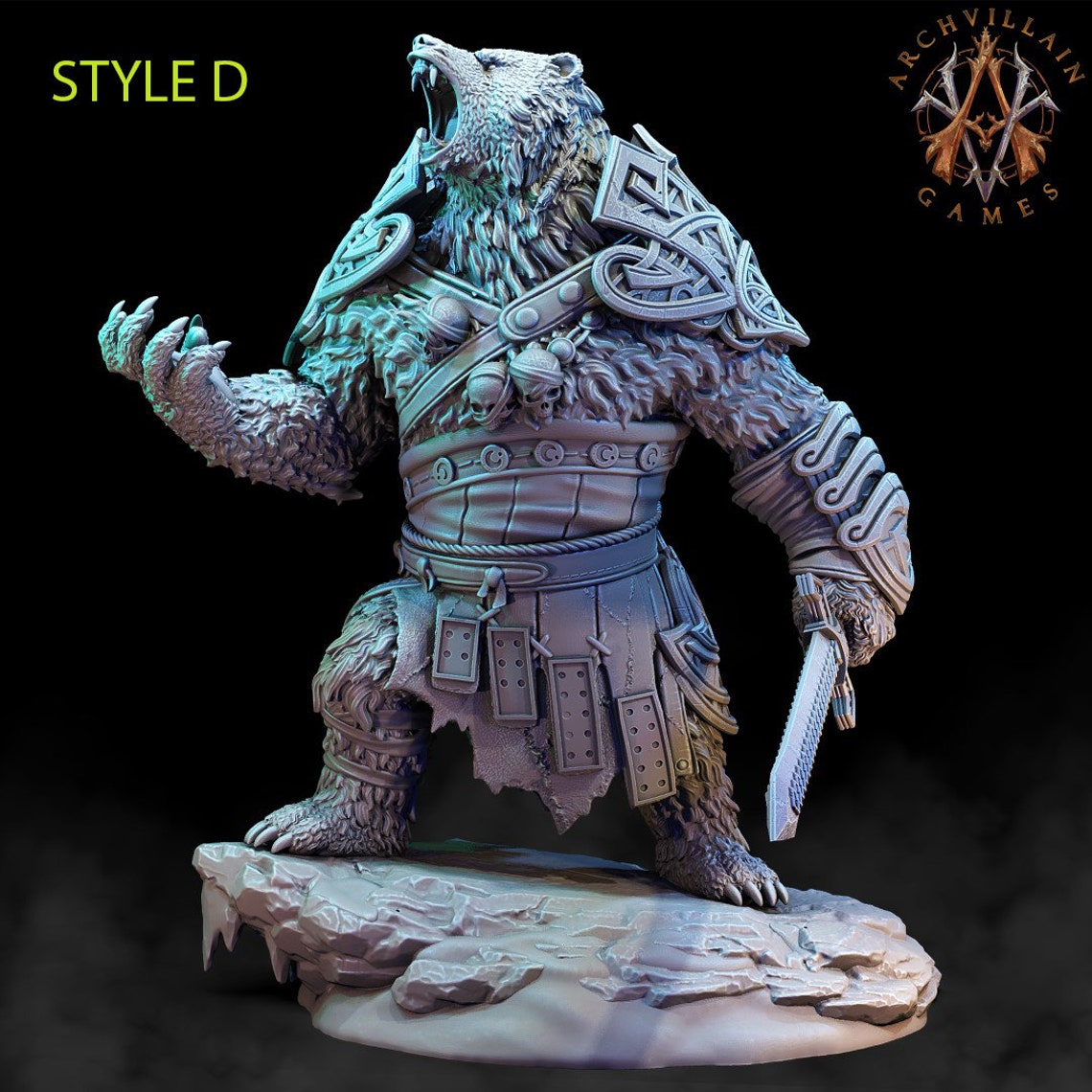 Bear Vanguard Fantasy Resin Miniature Dnd Miniature RPG | Etsy