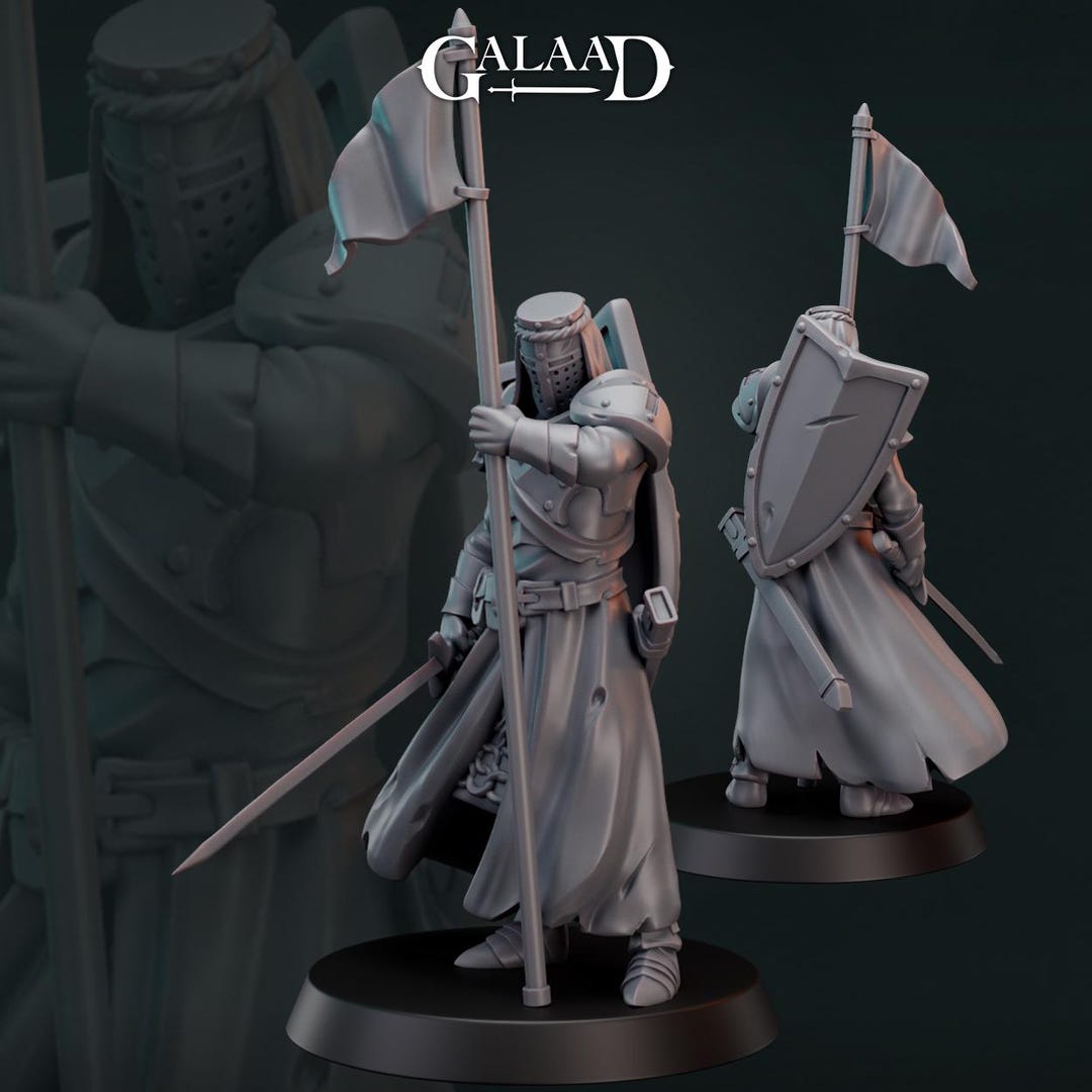 Knight Templar-02 Fantasy Miniature Dungeons and Dragons Mini RPG ...
