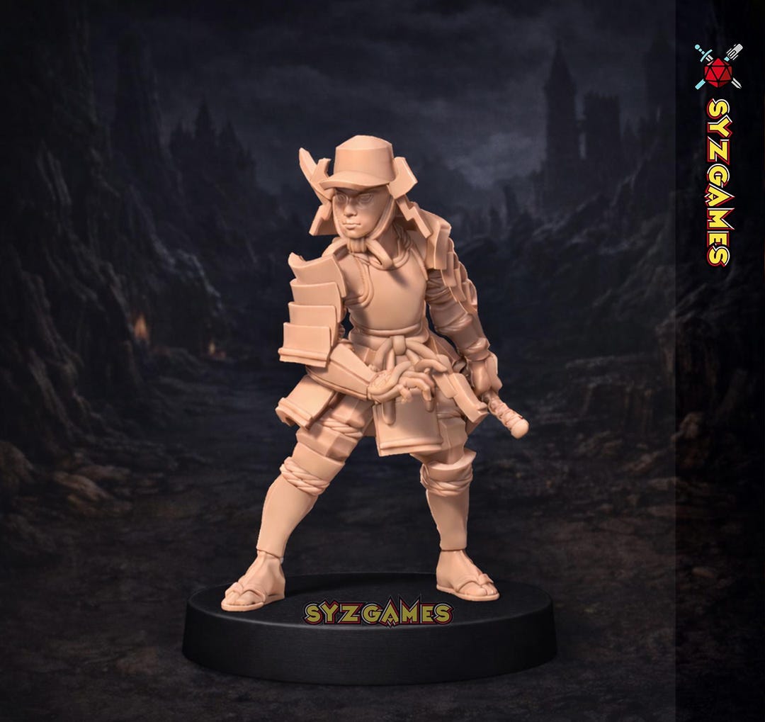 Samurai FFT Human Knight Fantasy Miniature Dungeons and Dragons Mini ...