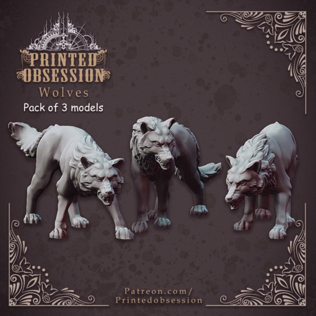 Wolves | Fantasy Resin Miniature | Dnd Miniature | RPG | Tabletop Game ...