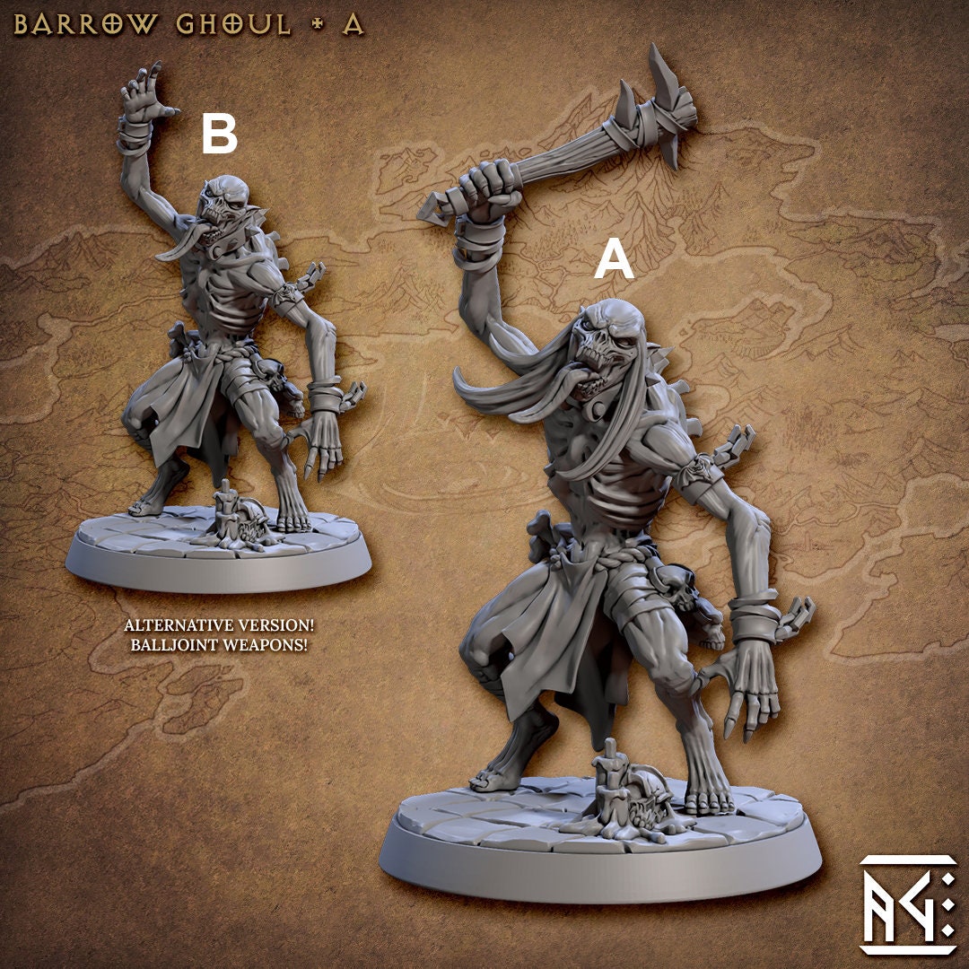 Barrow Ghoul A Fantasy Resin Miniature Dnd Miniature RPG Tabletop Game ...