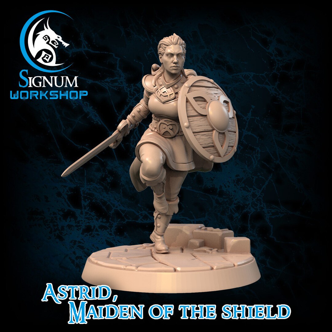 Astrid Maiden of the Shield 32mm or 28mm Fantasy Miniature - Etsy