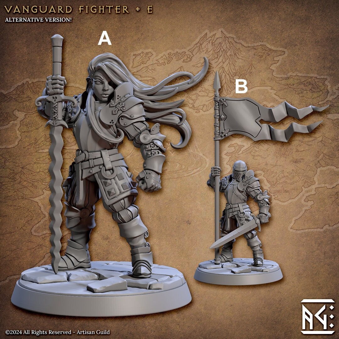 Vanguard Fighter-e Fantasy Miniature Dungeons and Dragons Mini RPG ...