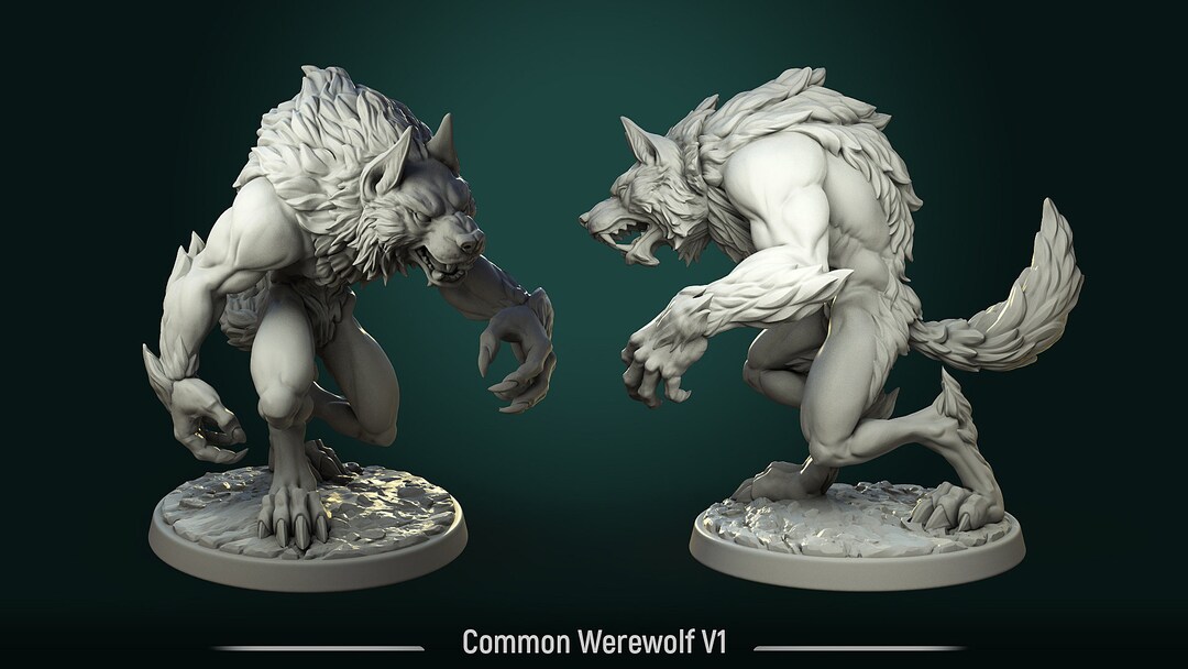 Werewolf Commo | 32 or 28mm Fantasy Resin Miniature | Dnd Miniature ...