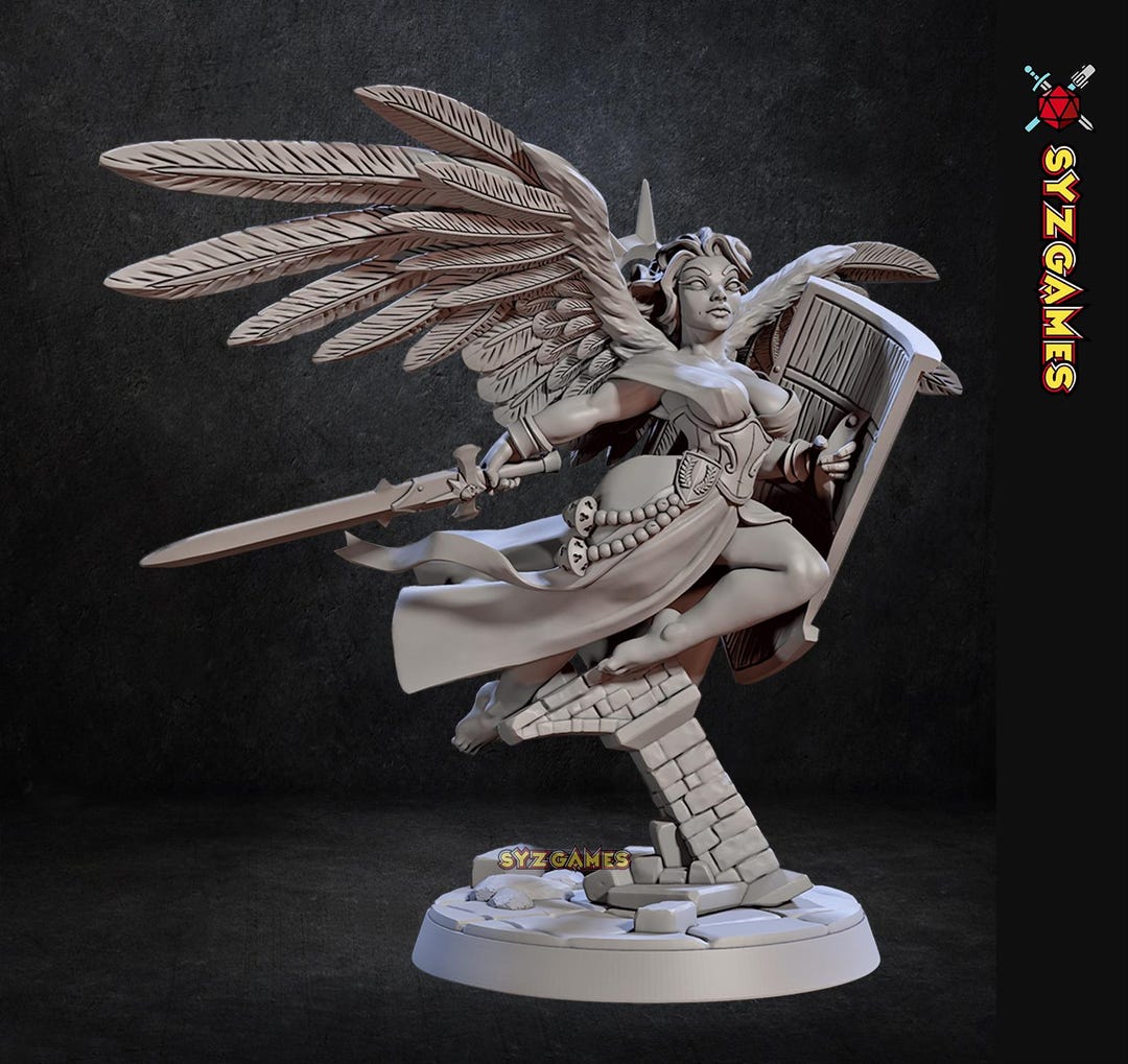 Seraphina-light of Valor Aasimar Celestial Fighter Fantasy Miniature ...