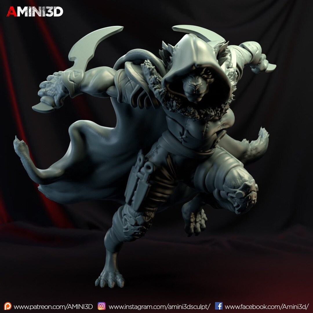 Tabaxi Rogue, Female | Fantasy Miniature | Dungeons and Dragons | Dnd ...