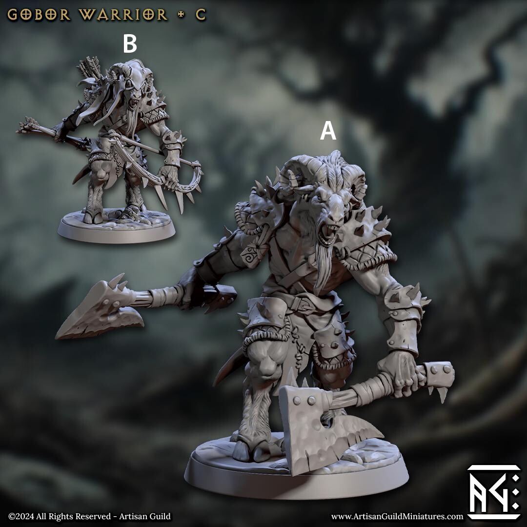 Gobor Warrior C Satyr Fighter Fantasy Miniature Dungeons and Dragons ...