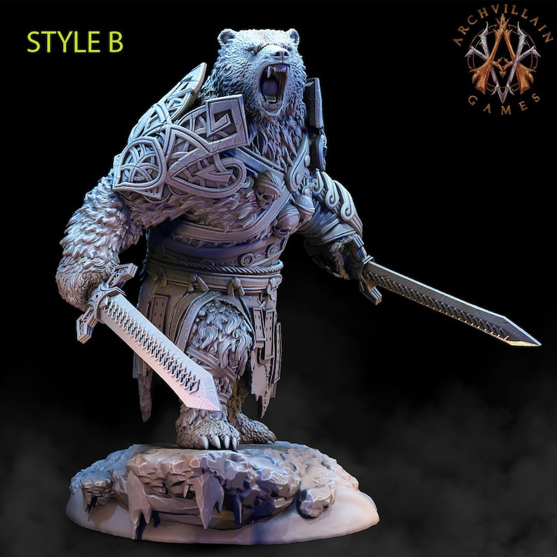 Bear Vanguard Fantasy Resin Miniature Dnd Miniature RPG - Etsy