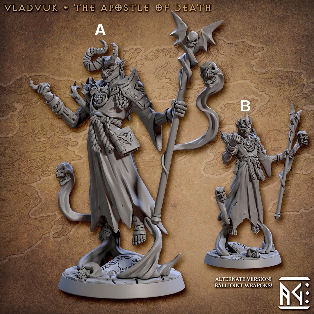 Vladvuk the Apostle of Death | Fantasy Resin Miniature | Dnd Miniature ...