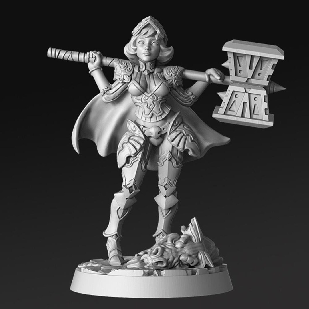 Death Bringer-paladin Pinup 32mm or 28mm Fantasy Miniature - Etsy
