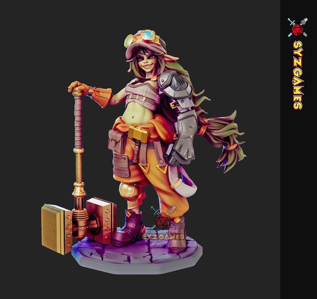 Morigan the Goblin Mechanic | Pinup | Resin Miniature | 32mm 75mm ...