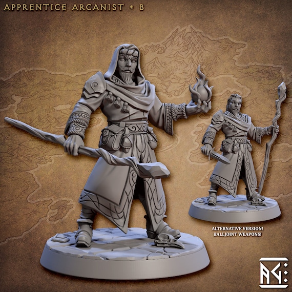 Apprentice Arcanist B Fantasy Miniature Dnd Miniature - Etsy