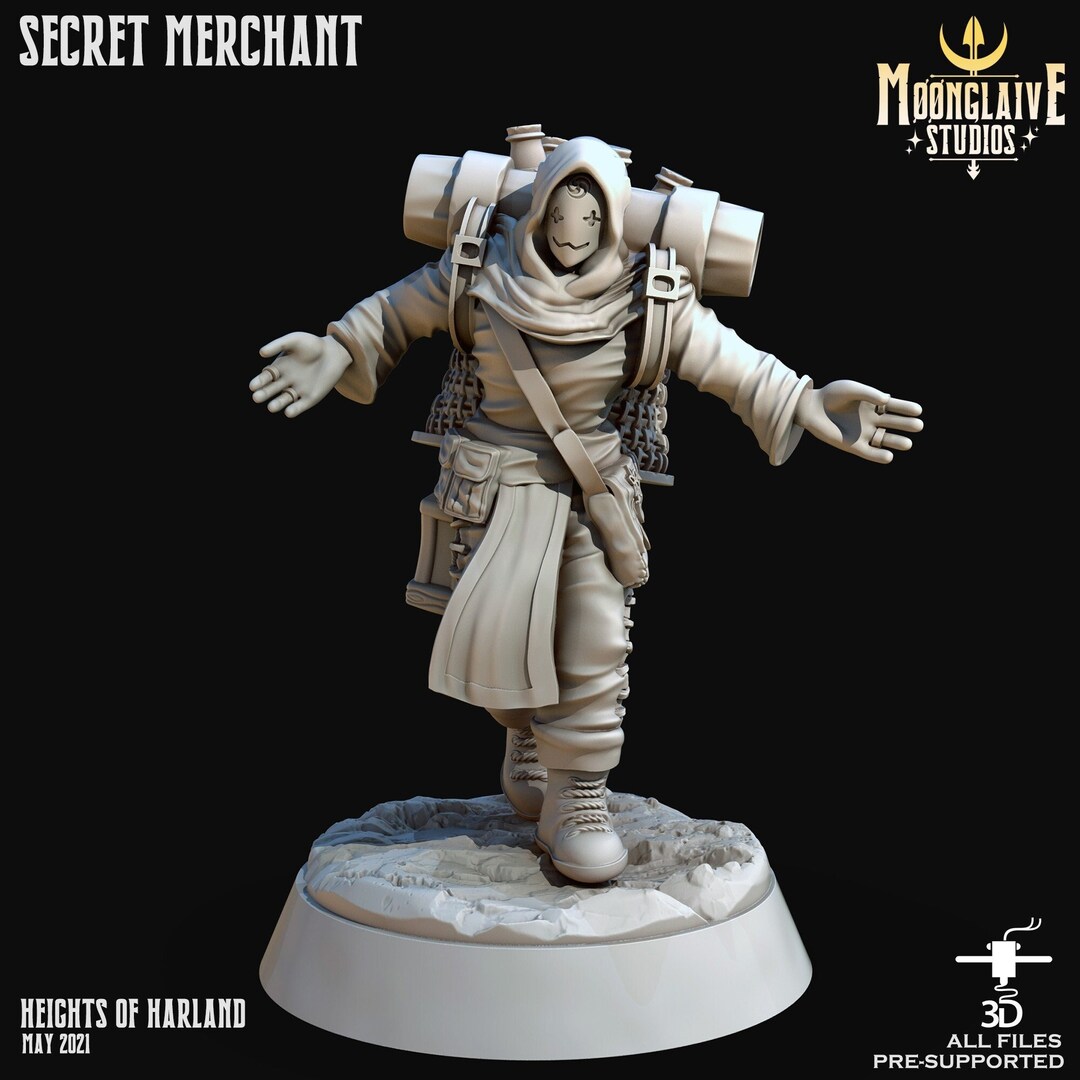 Secret Merchant Fantasy Resin Miniature Dnd Miniature RPG Tabletop Game ...