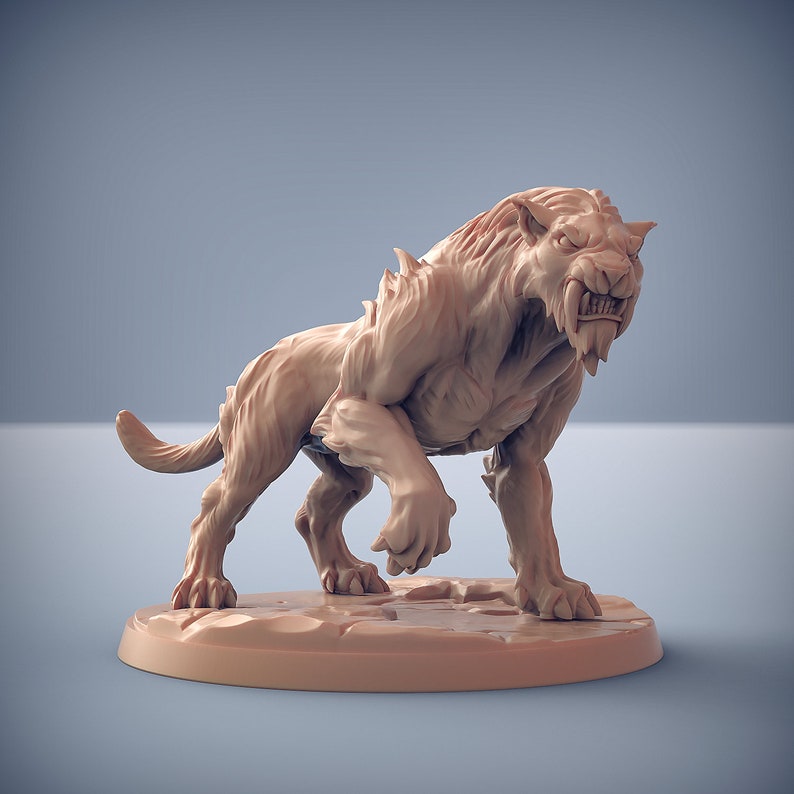 Smilodon Riders Fantasy Resin Miniature Dnd Miniature - Etsy