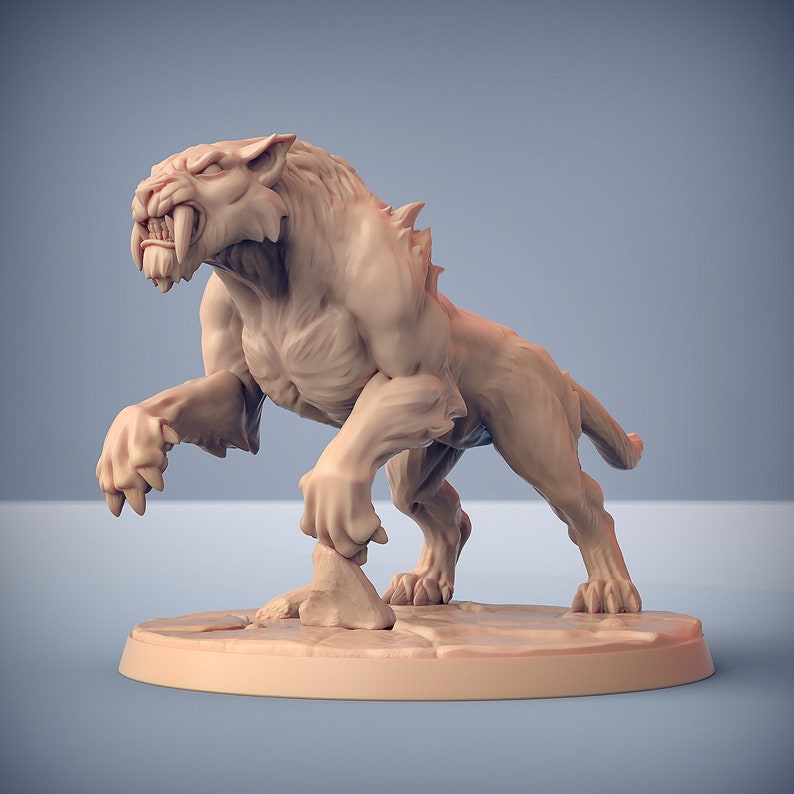 Smilodon Riders Fantasy Resin Miniature Dnd Miniature - Etsy