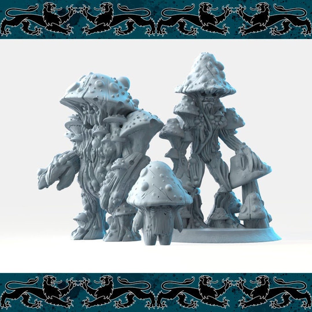 Mushroom Folks 3 Units Fantasy Resin Miniature Dnd Miniature Tabletop ...
