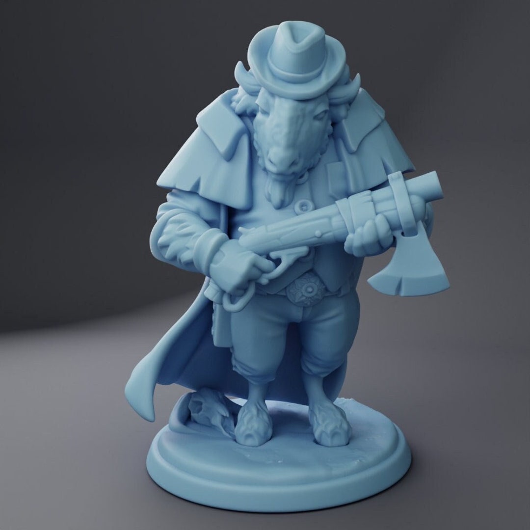 Bill Bison Outlaw | Minotaur Gunslinger | Fantasy Resin Miniature | Dnd ...