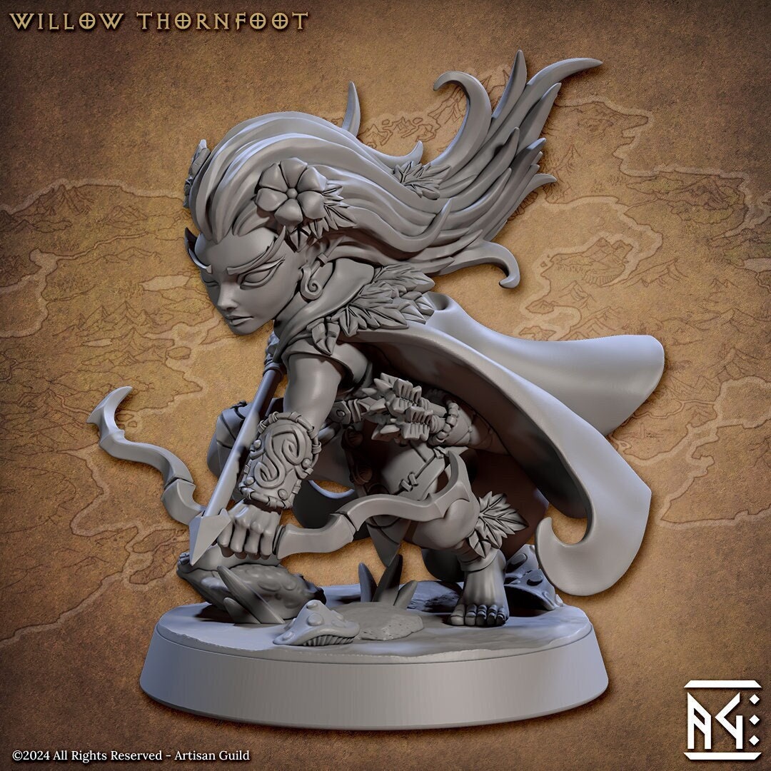Willow Thornfoot Halfling Ranger Fantasy Miniature Dungeons and Dragons ...