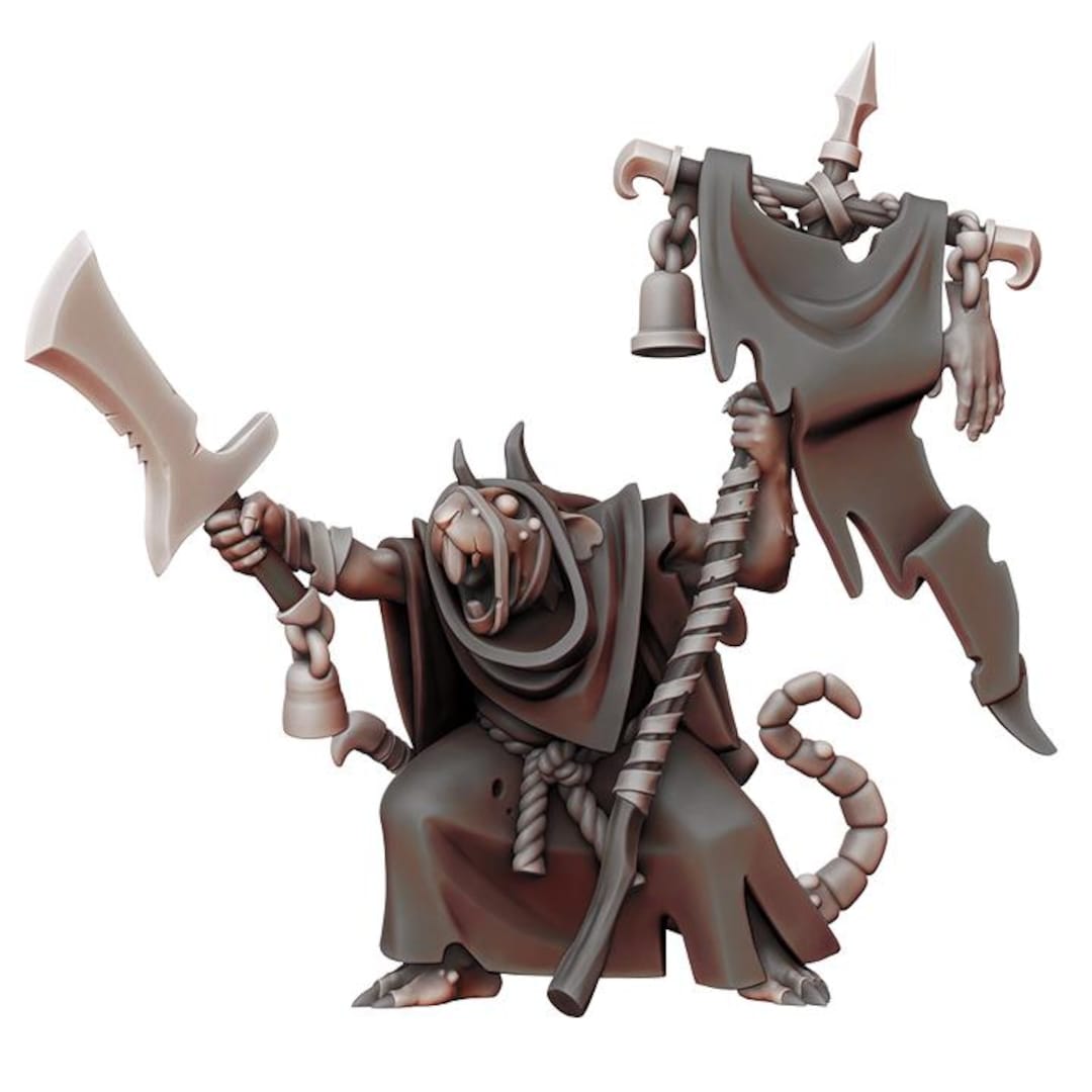 Ratfolk Plague Monk Fantasy Miniature Dungeons and Dragons Mini RPG ...