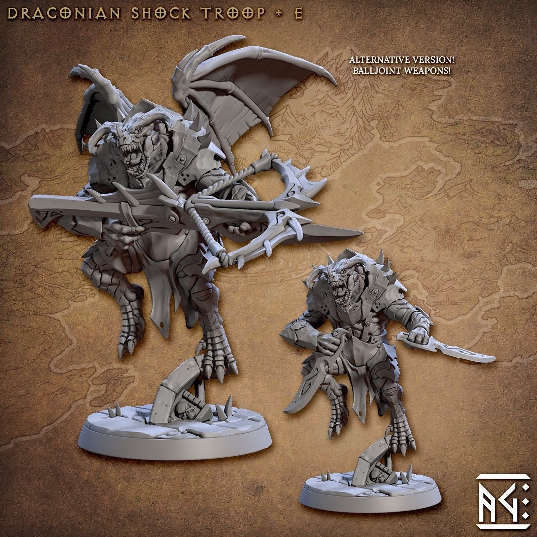 Draconian Shock Troop E | Fantasy Miniature | Dnd Miniature | RPG ...