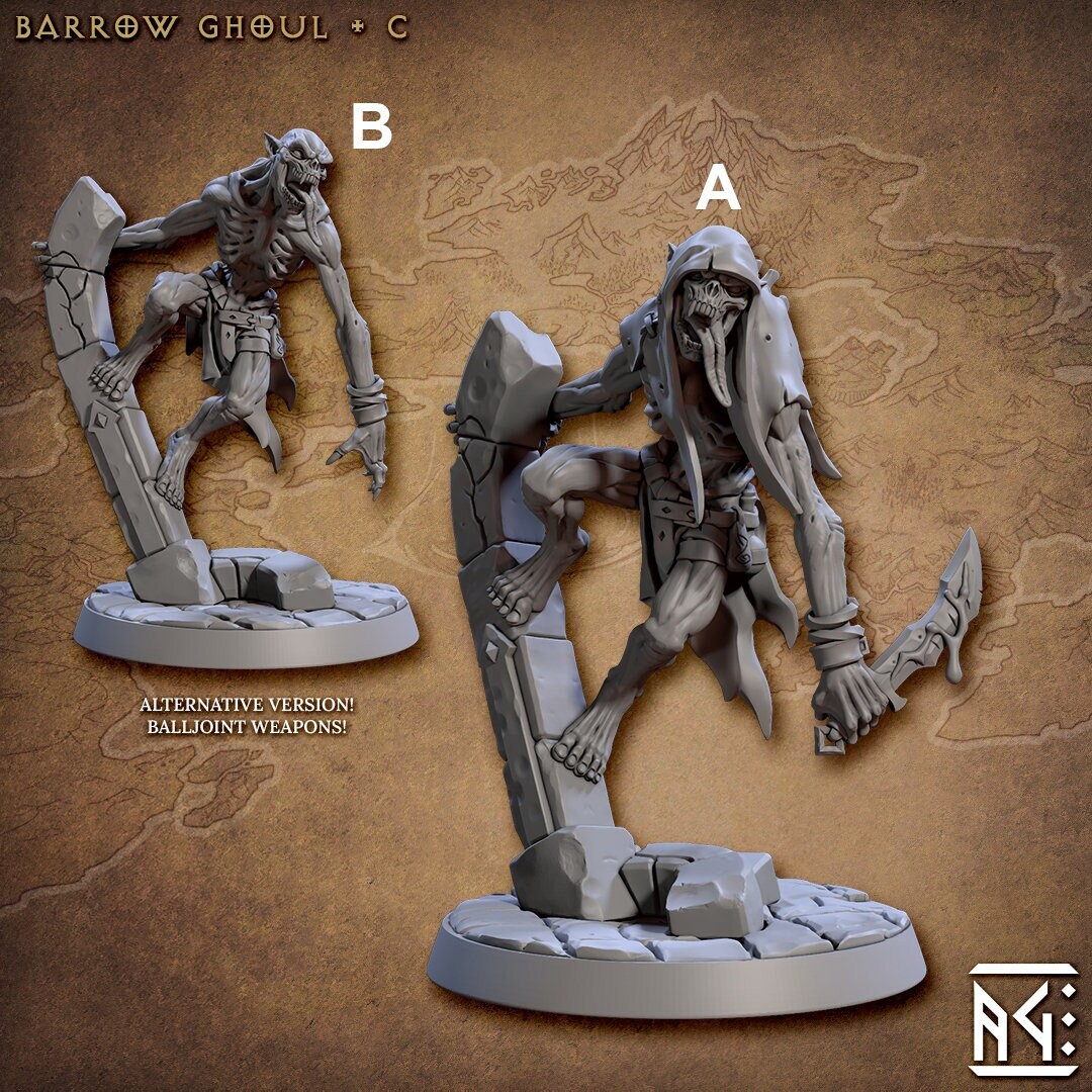 Barrow Ghoul C Fantasy Resin Miniature Dnd Miniature RPG Tabletop Game ...