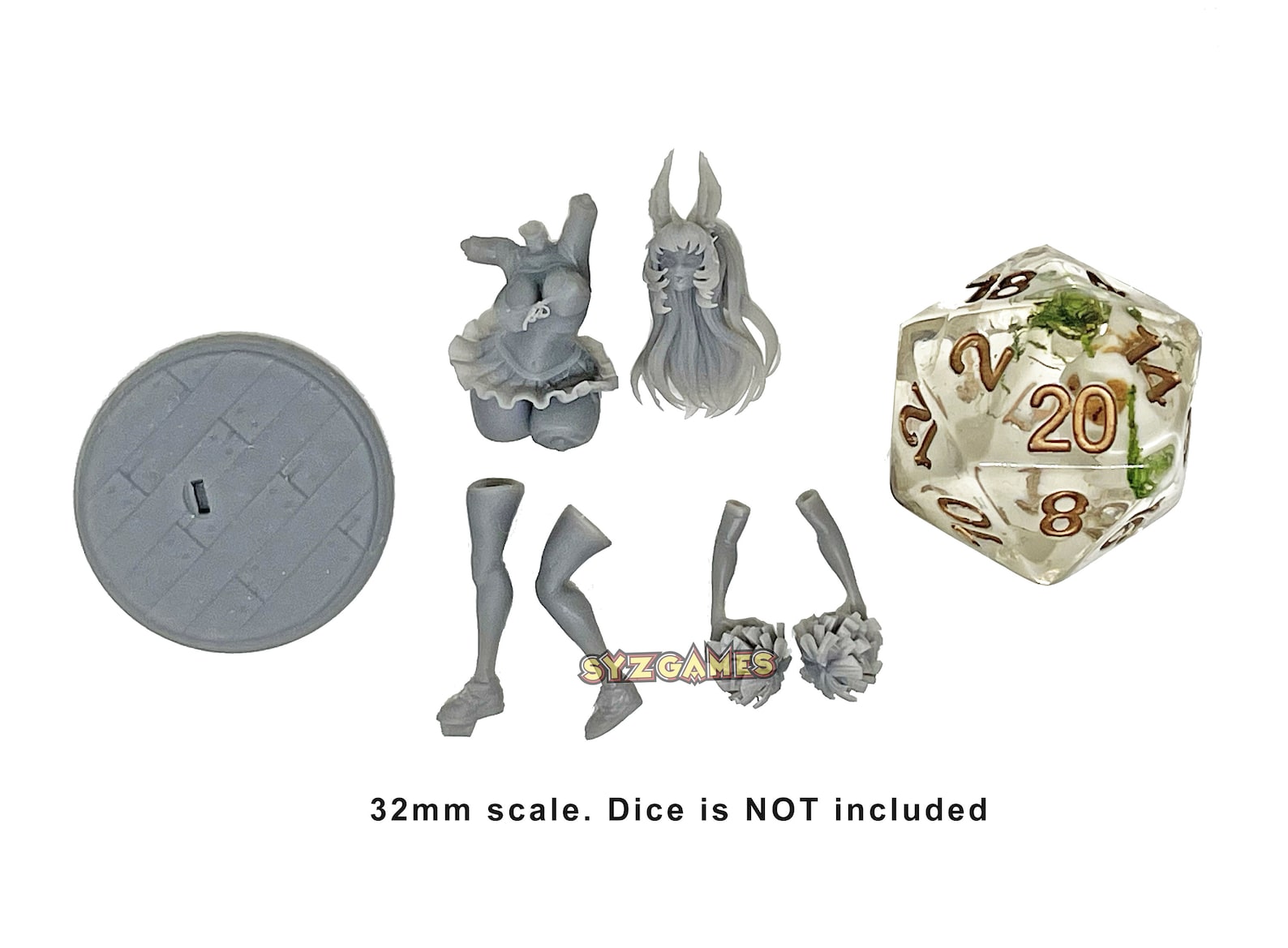 Cheer Bunny Girl Pinup Fantasy Miniature Dungeons and Dragons Mini RPG ...