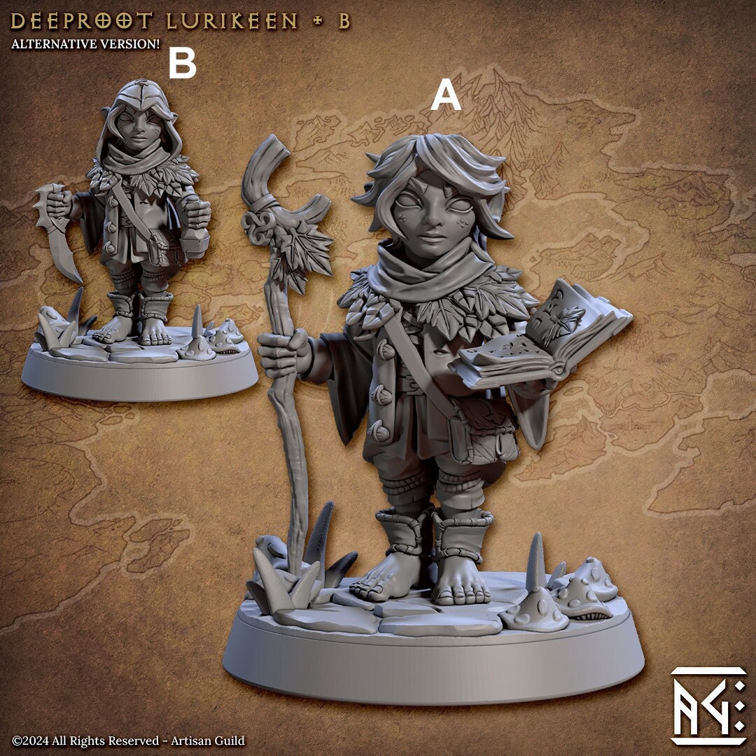 Deeproot Lurikeen B Halfling Wizard Fantasy Miniature Dungeons and ...