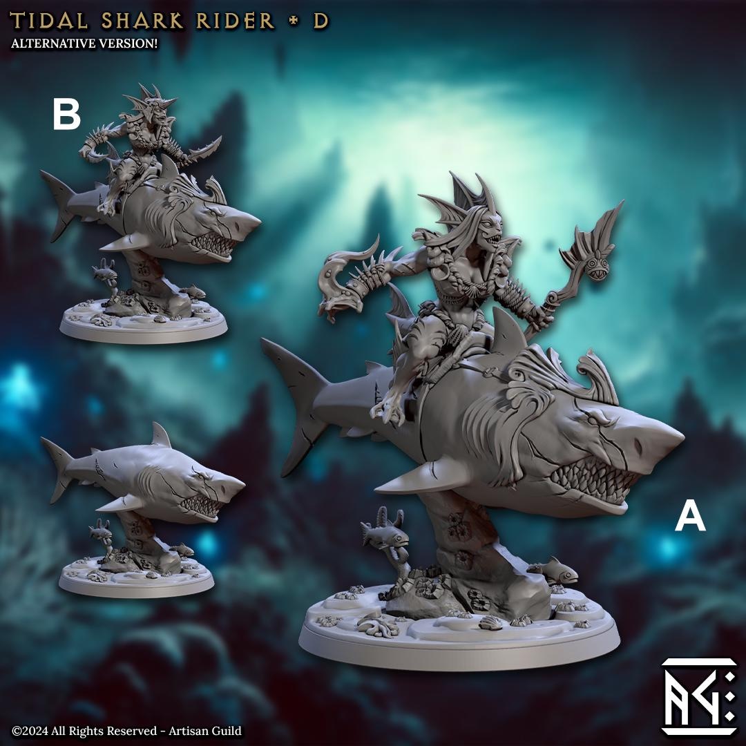 Tidal Sharks Rider D Trion Shark Fantasy Miniature Dungeons and Dragons ...