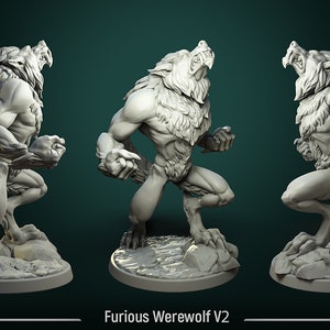 Werewolf Furious | 32 or 28mm Fantasy Resin Miniature | Dnd Miniature ...