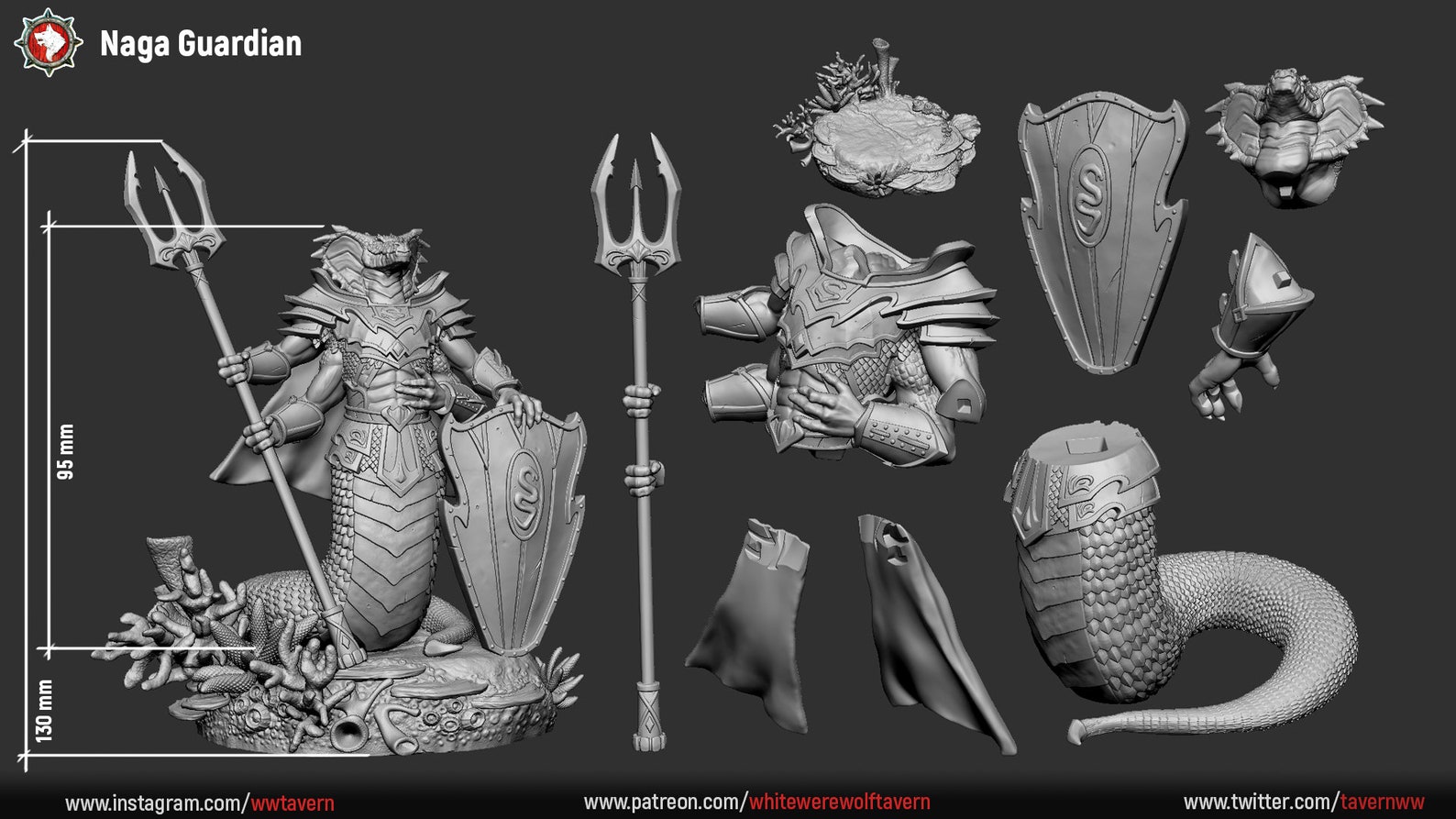 Naga Guardian Fantasy Resin Miniature D&D RPG Tabletop - Etsy