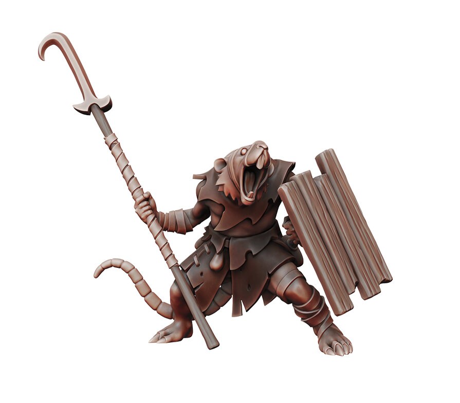 Ratfolk Spearman Fantasy Miniature Dungeons and Dragons - Etsy Australia
