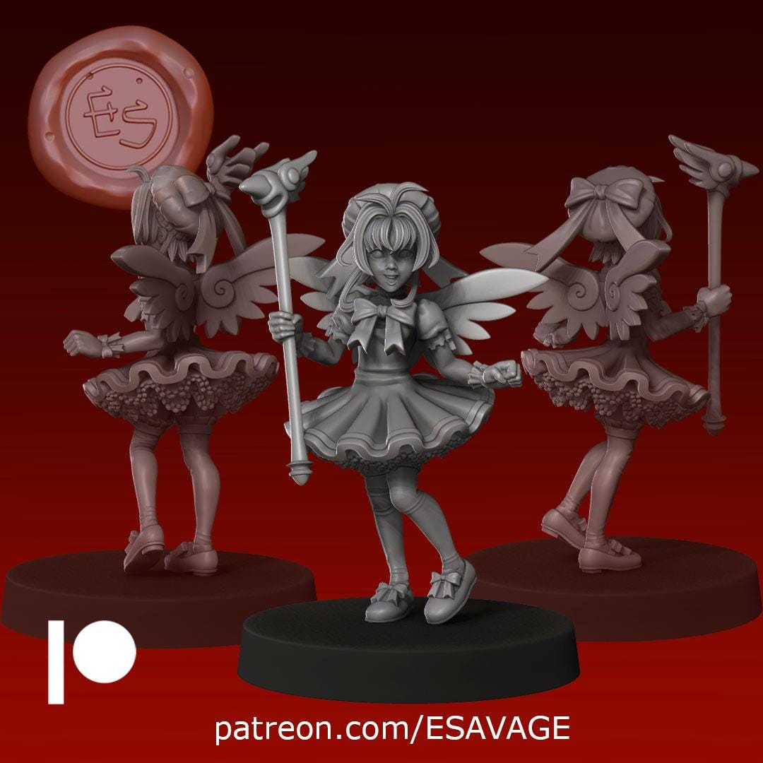 Sakura Kinomoto Magic Girl Fantasy Miniature Dungeons and Dragons Mini ...