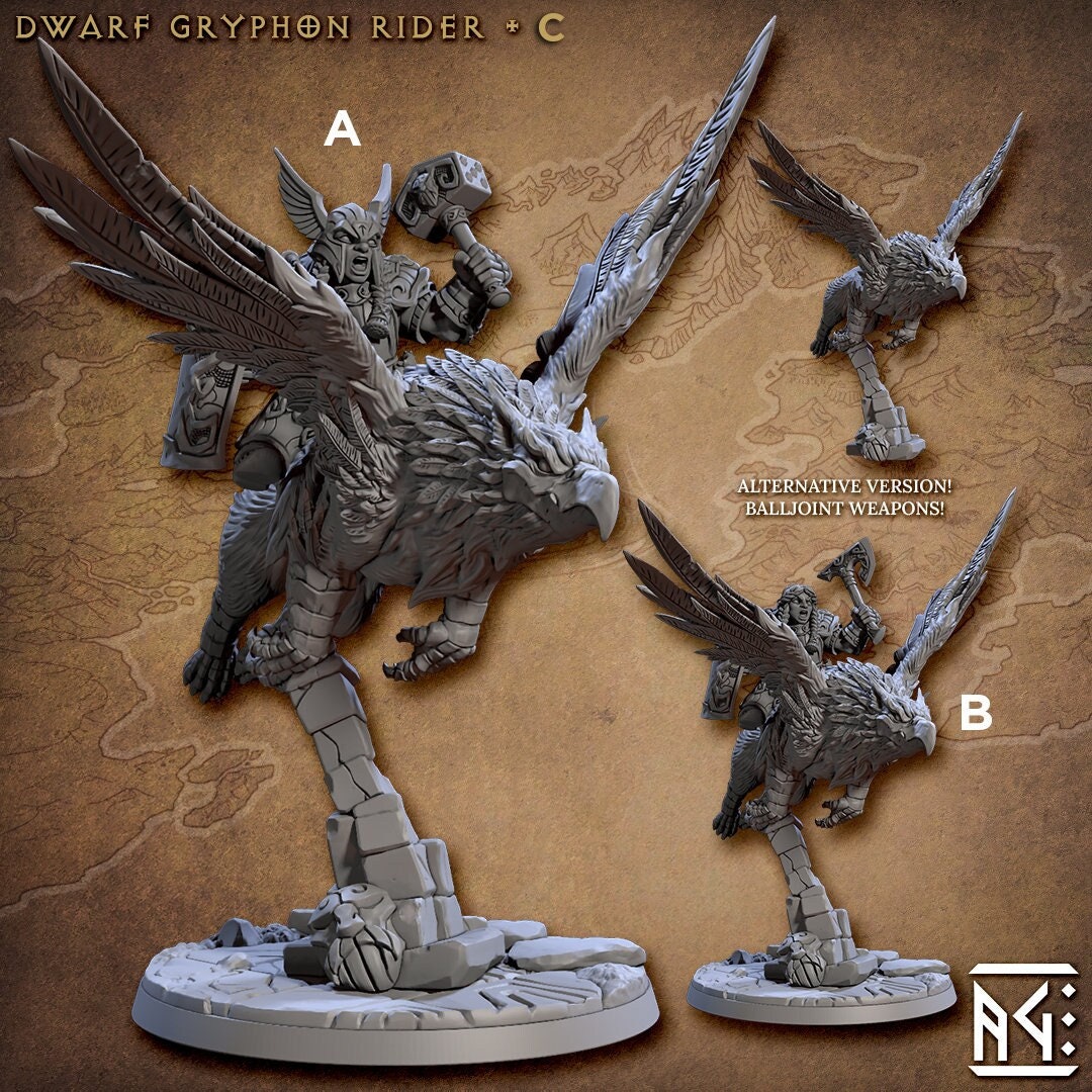 Skutagaard Gryphon Rider C | Fantasy Resin Miniature | Dnd Miniatures ...