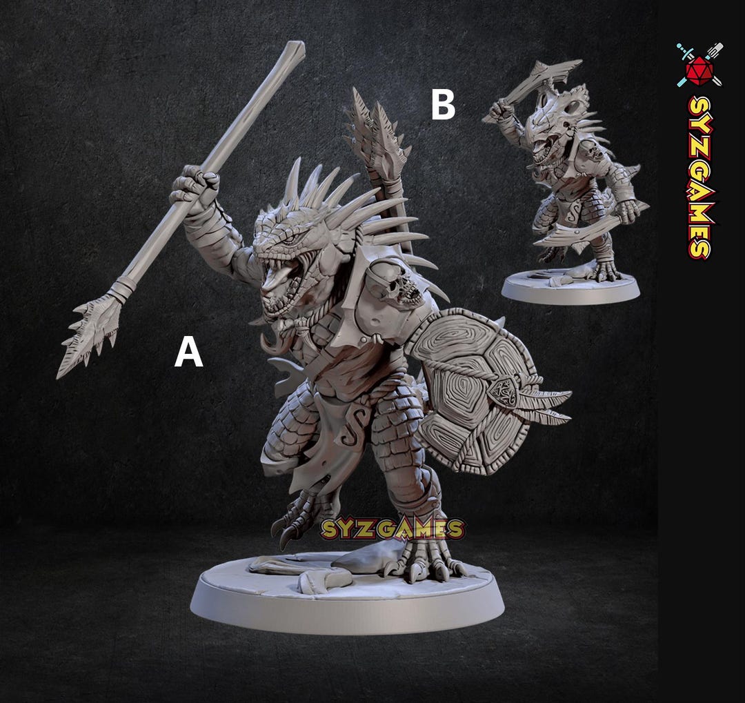 Lizardman of Falgor-b Lizardfolk Fighter Fantasy Miniature Dungeons and ...
