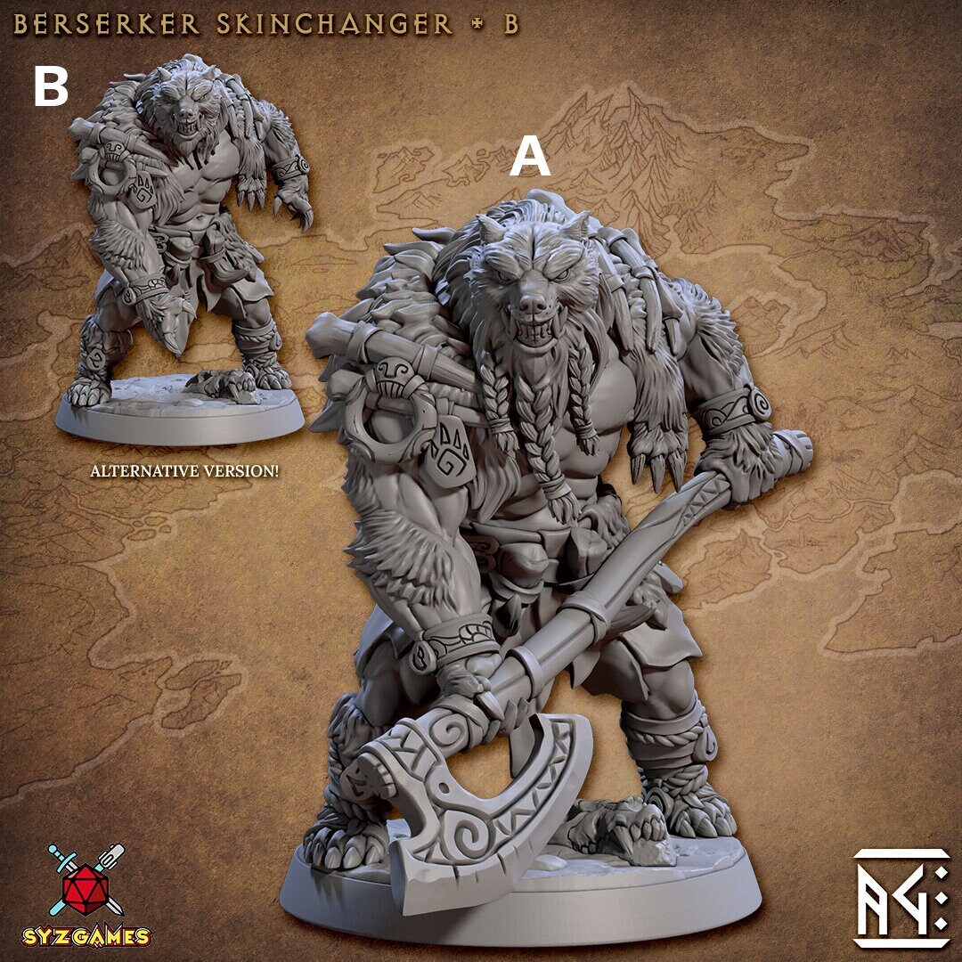 Berserker Skinchanger B | Fantasy Miniature | Dnd Miniature | RPG ...