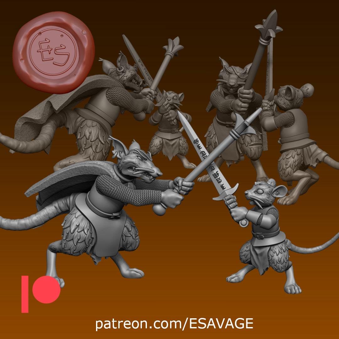C&M Redwall Ratfolk Fighter Fantasy Miniature Dungeons and Dragons Mini ...