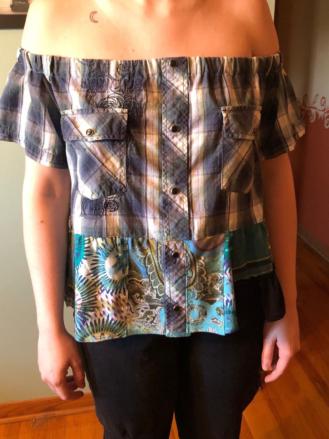 Strapless Upcycled Top - Etsy