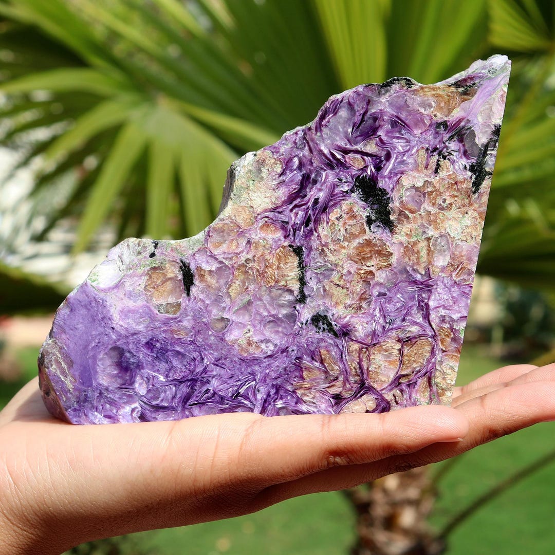 Large Natural Purple Charoite Slab, Unique Mineral Specimen for Jewelry ...