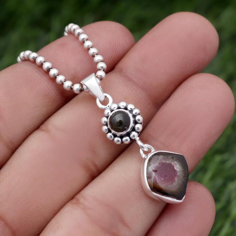 Watermelon Tourmaline Pendant - Etsy