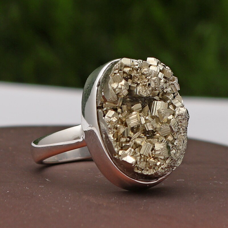 Iron Pyrite Ring - Etsy
