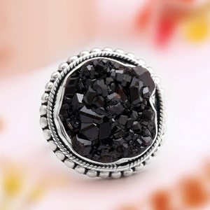 Black Garnet Ring Etsy UK