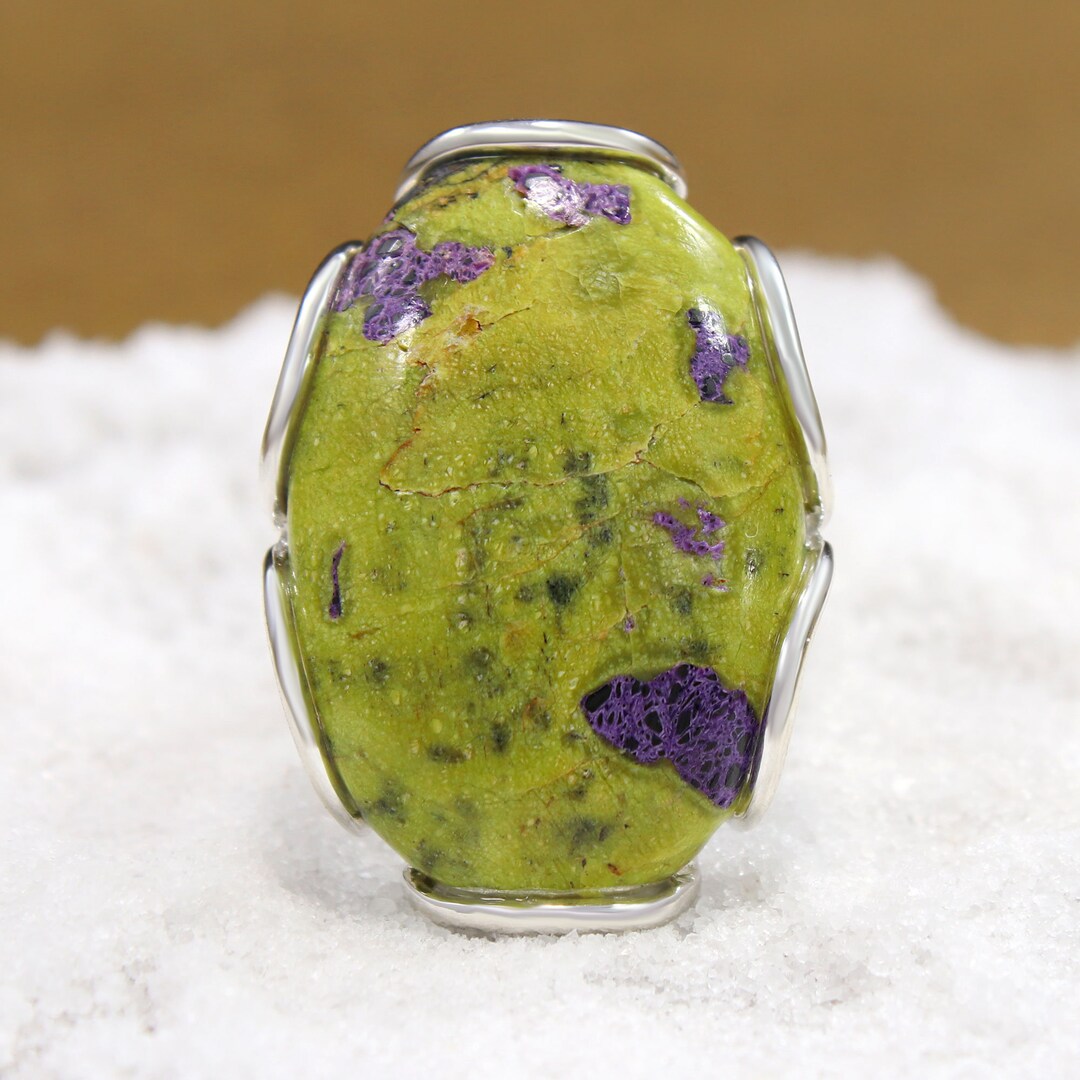 Tasmanian Serpentine Ring-sterling Silver Serpentine Ring-atlantisite ...