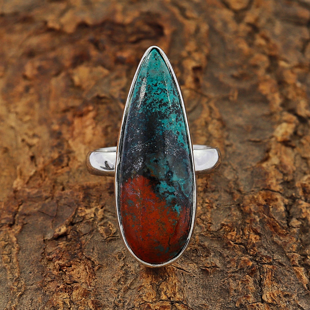 Natural Sonora Sunrise Ring Sonora Sunrise Gemstone Sterling Silver Ring Sonora Sunrise Pear ...