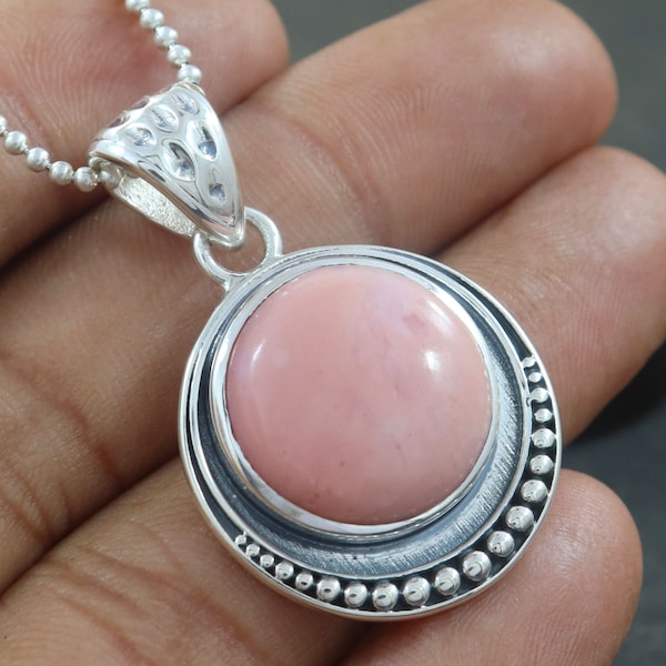 Pink Stone Pendant - Etsy