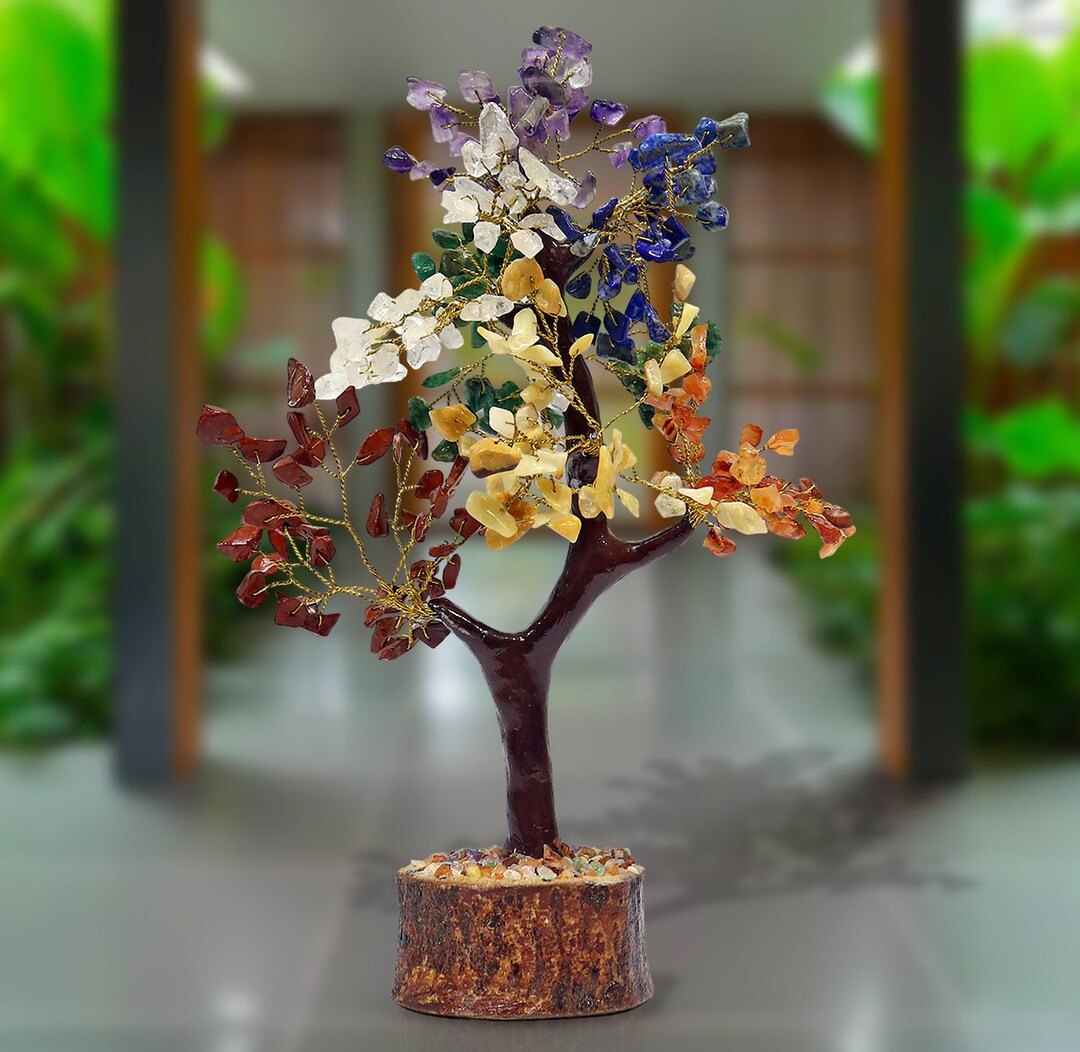 Seven Chakra Tree of Life, Money Tree, Natural Crystal Tree, Hippie ...